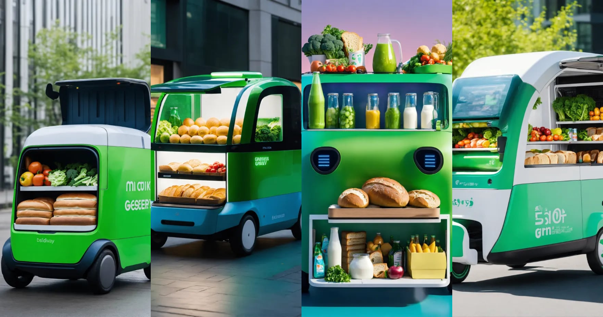 Lexica - Driverless Grocery Delivery Vehicle. Milk, Bread, Vegetables ...