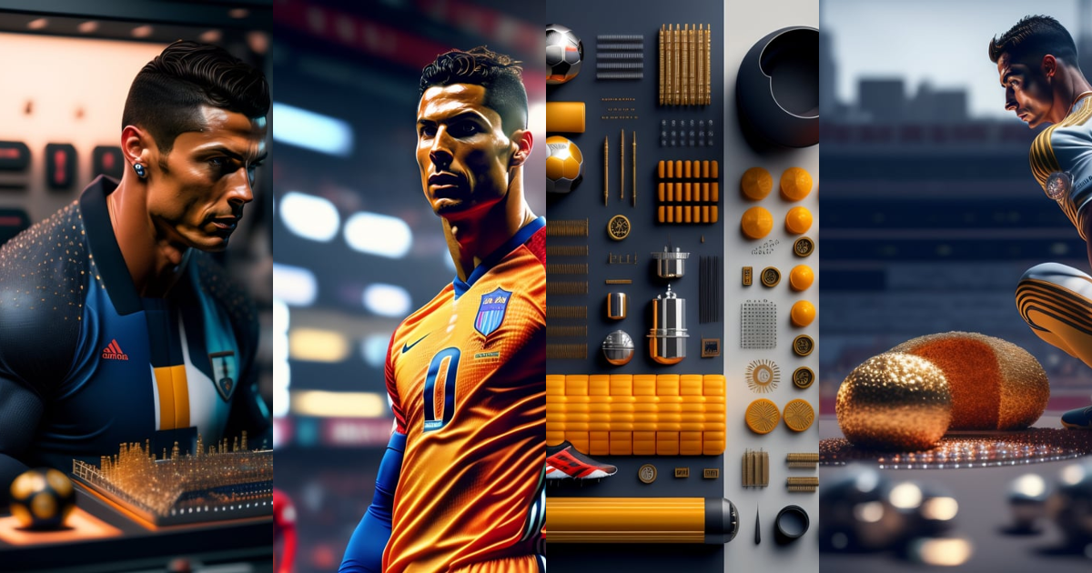 Lexica - A realistic Cristiano Ronaldo, Costumes and mechanical parts ...