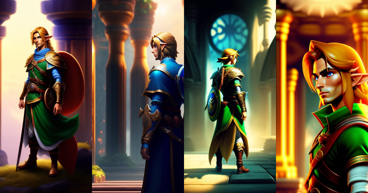 Lexica - Link from the legend of zelda, standing in the temple of time.