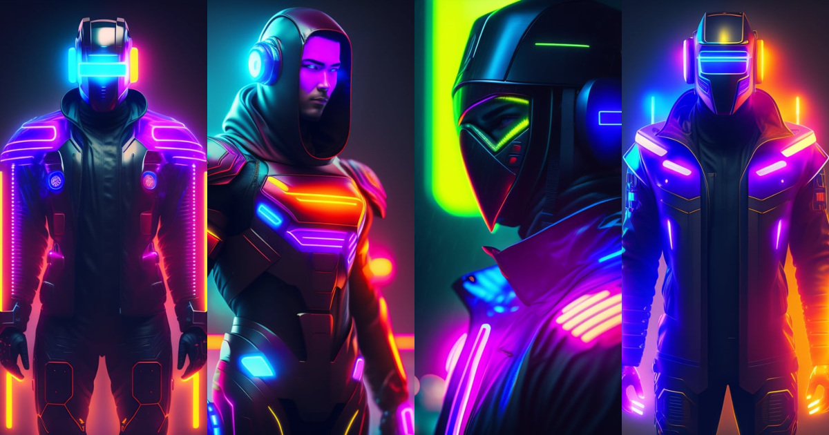 Lexica - Futuristic cyberpunk masked man. robot eye, robot arm, full ...