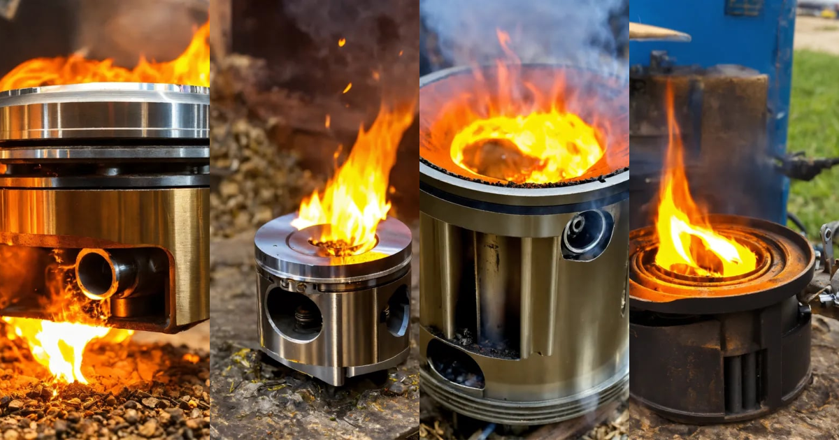 Lexica - Small engine piston and rod on fire