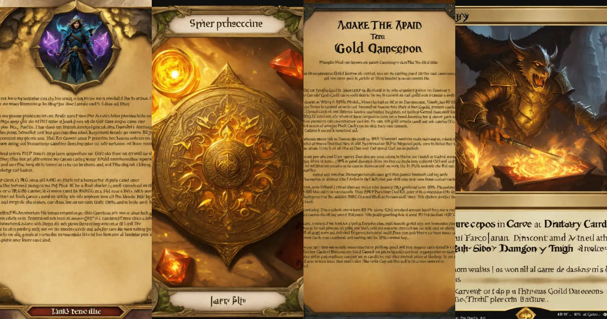 Lexica - RPG item card template, fantasy, magic, gold, magic the ...