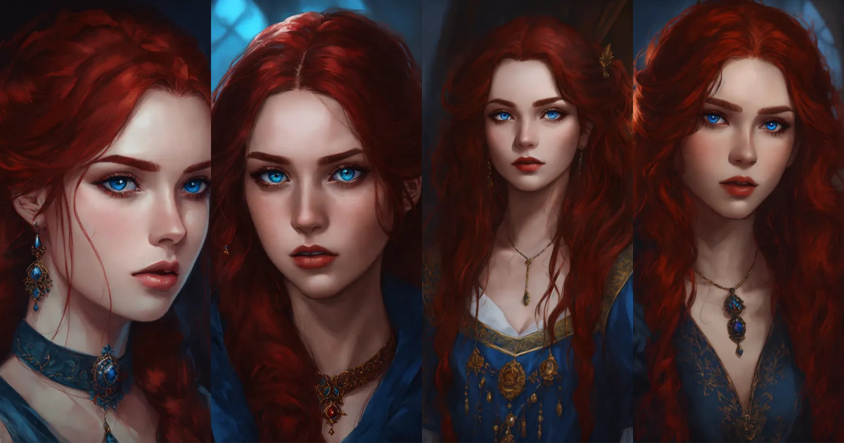 Lexica - Drawing of portrait of russian 20 year old woman dark evil red ...