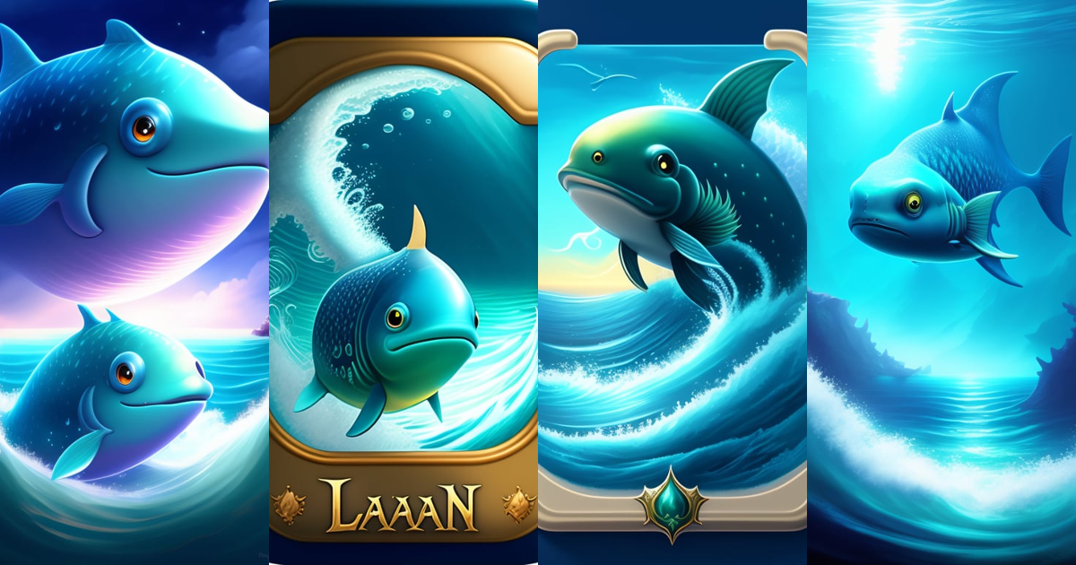Lexica - A cute baby leviathan in the art style of magic the gathering ...