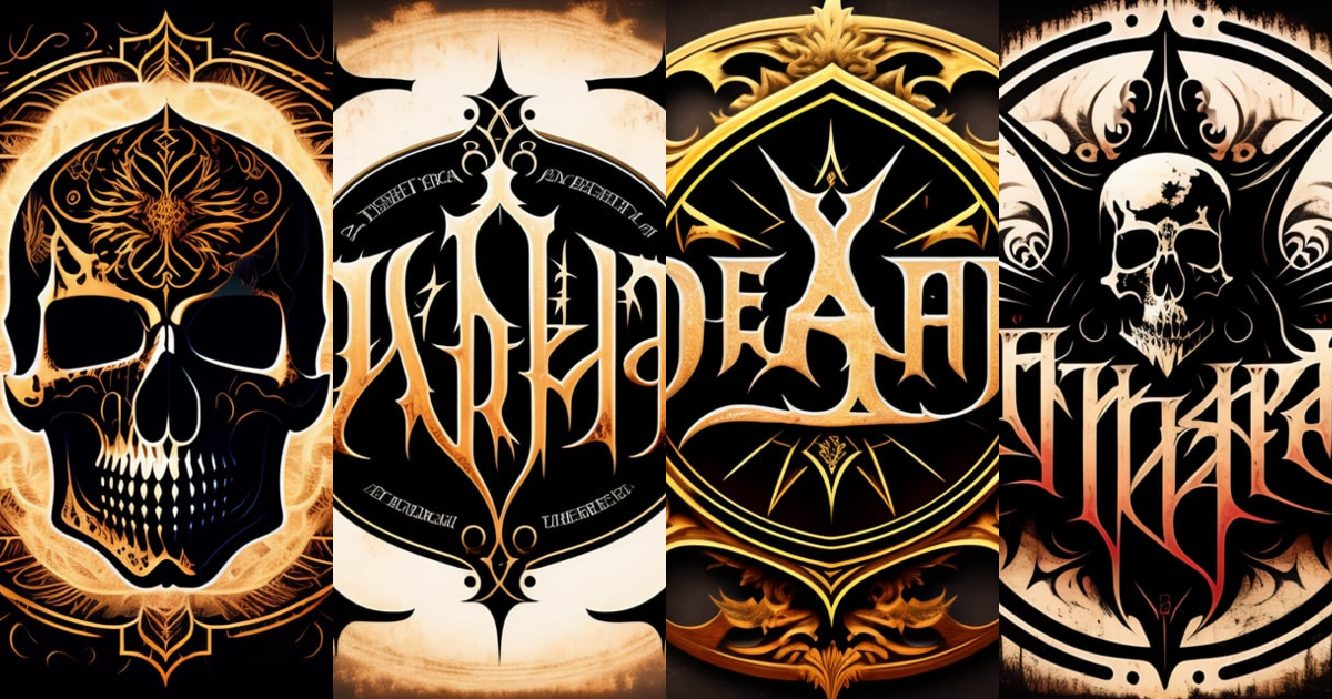 Lexica - Death metal band album cover art, vector graphics, ornate ...