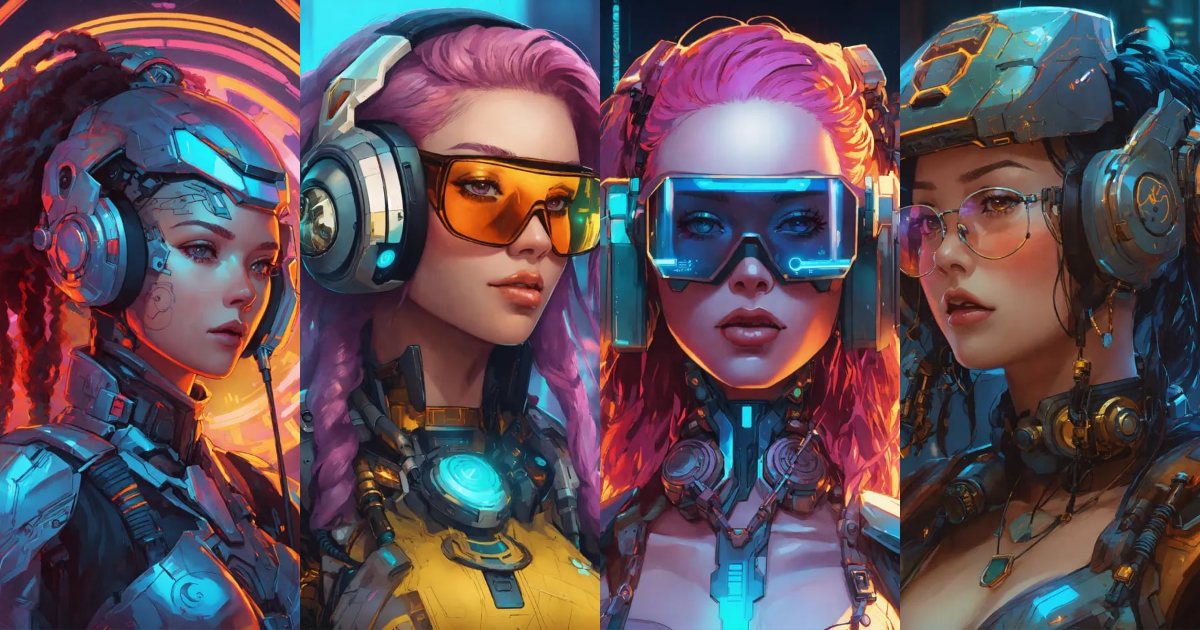 Lexica - White woman, half body, dreads, sunglasses, jewelry, hologram ...