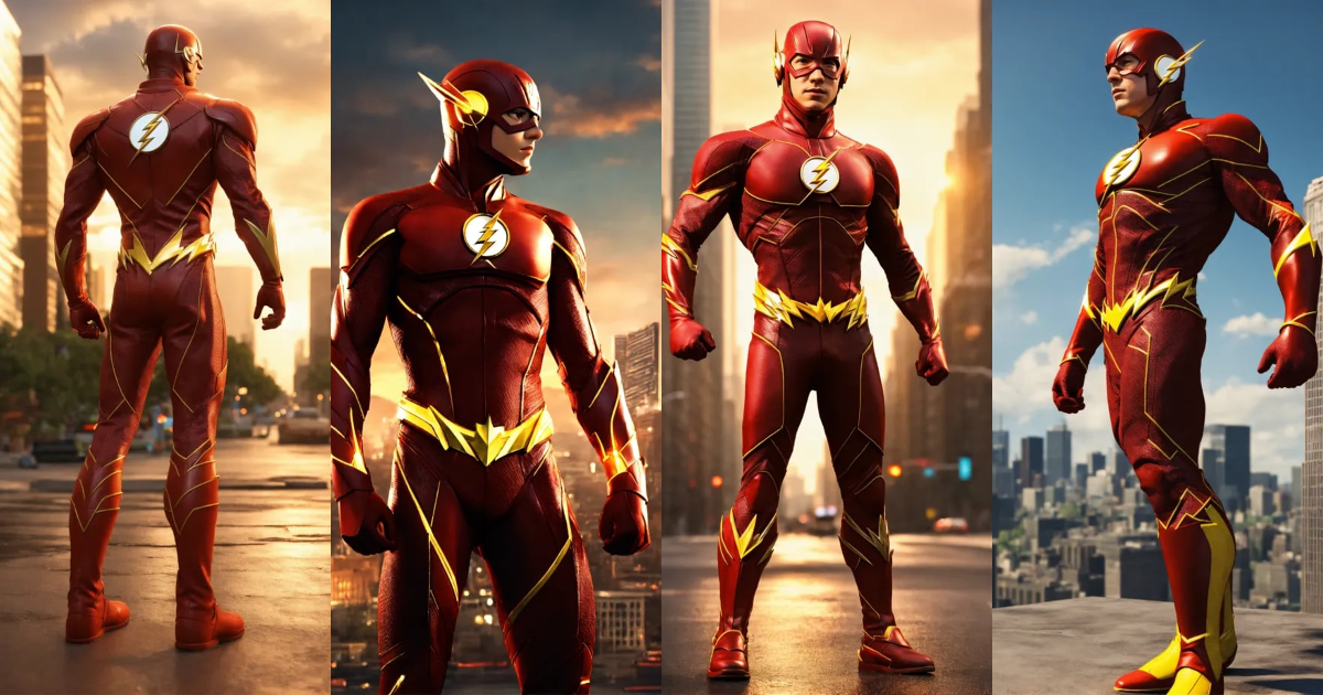 Lexica - Flash standing in front of the city. highly tender, well ...