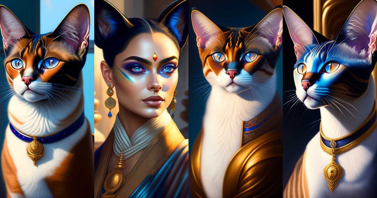 Lexica - Antropomorphic arcane, majestic portrait Siamese cat, arcane ...