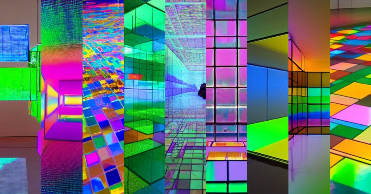 Lexica - A room with a lot of different colored glass blocks on the ...