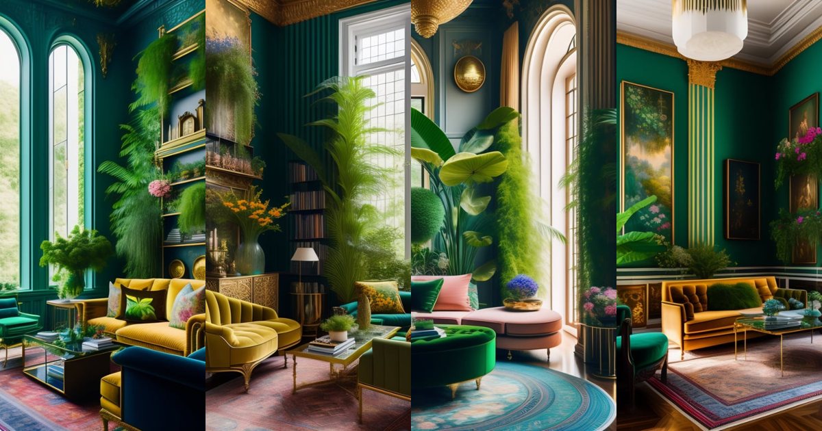 Lexica - Architectural Digest photo of a maximalist green solarpunk ...