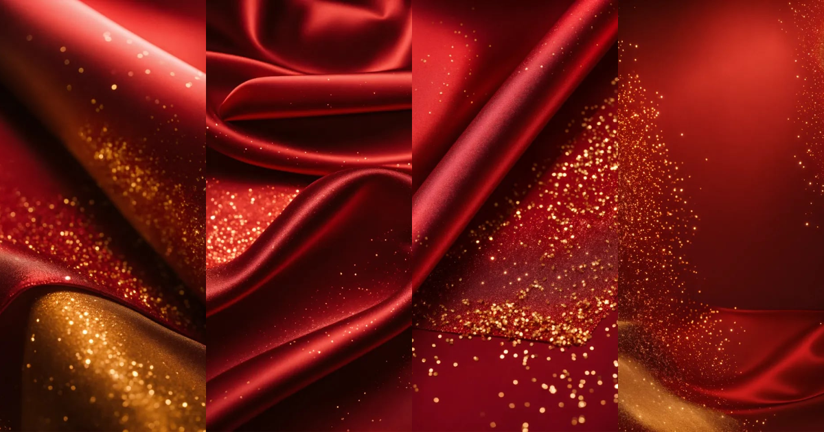 Lexica - Luxury hue of red satin, add gold sparkling dust, studio ...