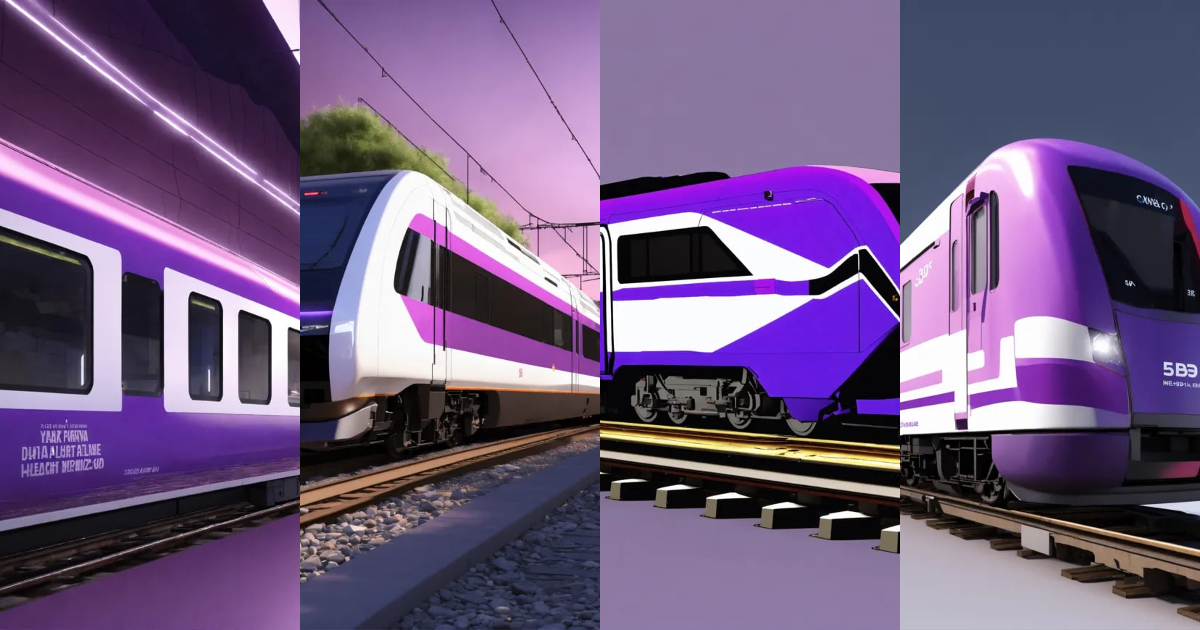 Lexica - 3D rendered image from a side perspective, capturing a train ...