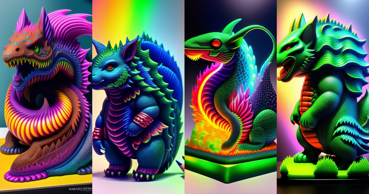 Lexica - A kaiju figurine super detailed colored pencil drawing with ...