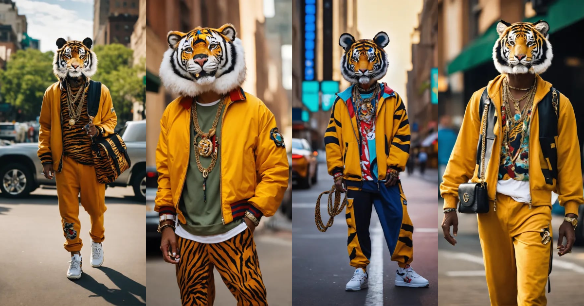 Lexica - Photo of a hip-hop inspired urban tiger, standing confidently ...