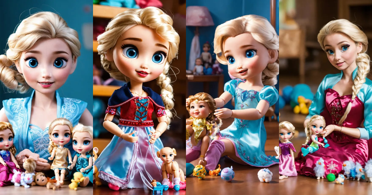 Lexica - Elsa plays with dolls