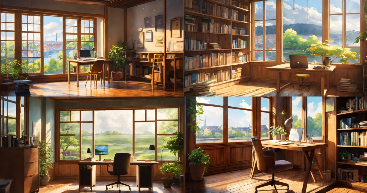Lexica - Wooden study room in copenhagen, anime, studio ghibli ...