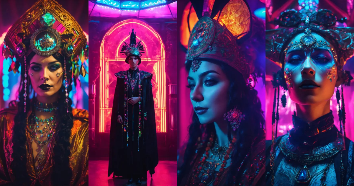 Lexica - I’m Photorealistic portrait of A gothic Shaman in folk costume ...