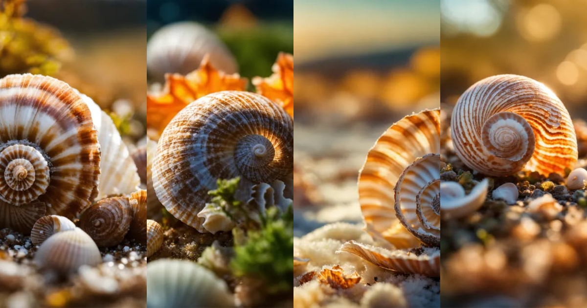 Lexica - A landscape filled with seashells delicately intertwining to ...