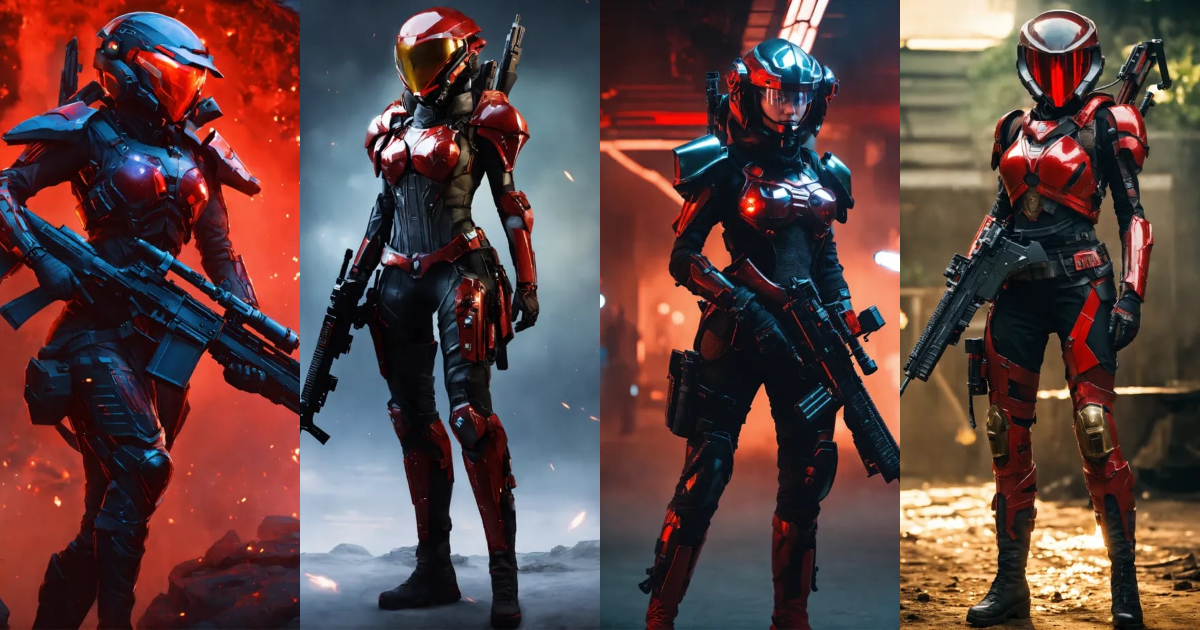 Lexica - Full body of an alien sci fi soldier wearing heavy sci fi ...