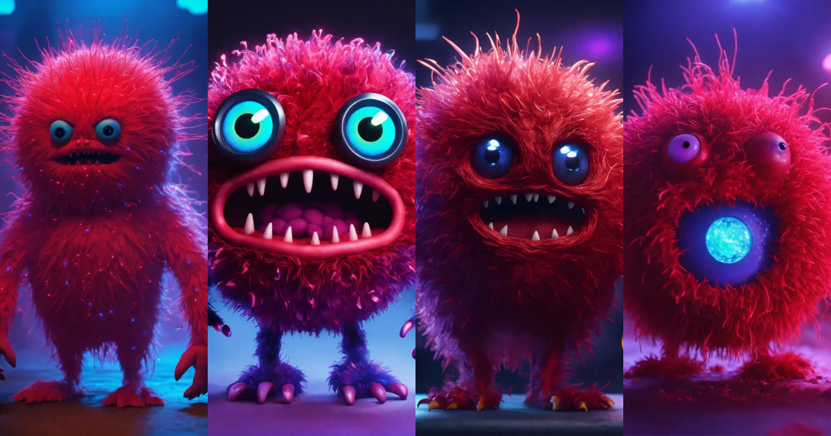 Lexica - CGI! scary looking red germ monster character. Highly detailed ...