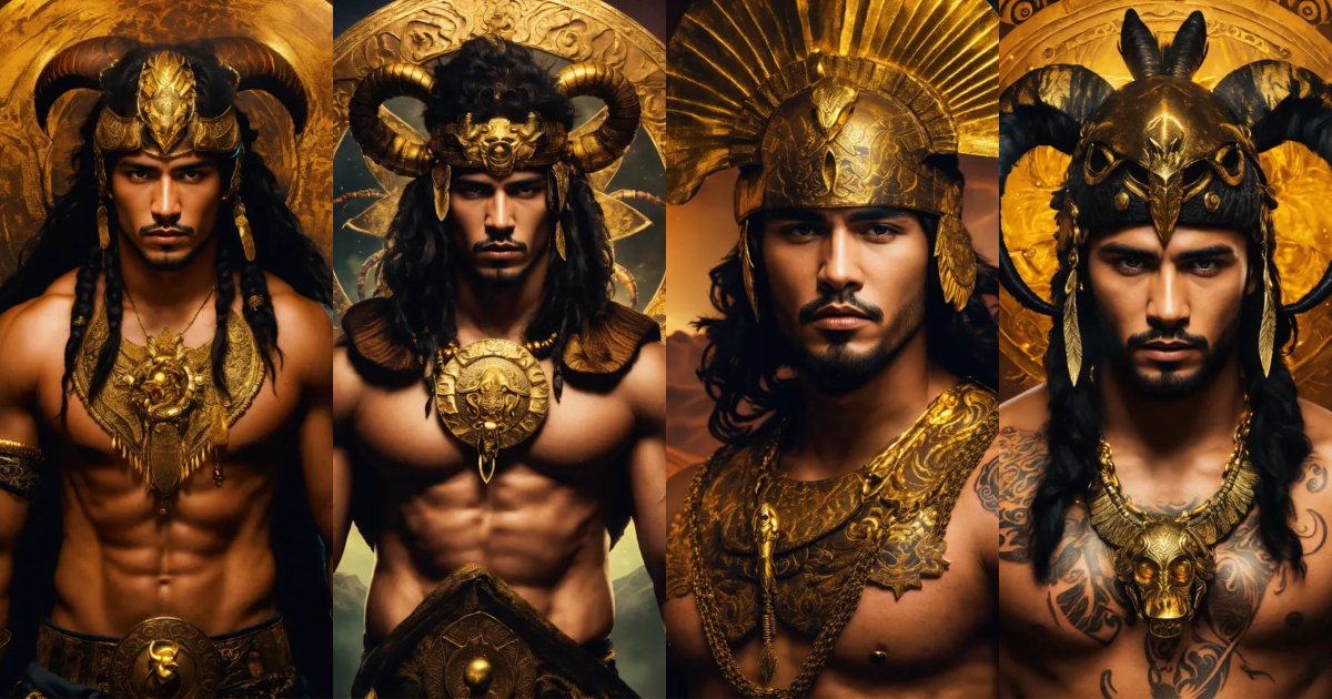 Lexica - Scorpio Pluto zodiac theme oasis background Hispanic man with ...