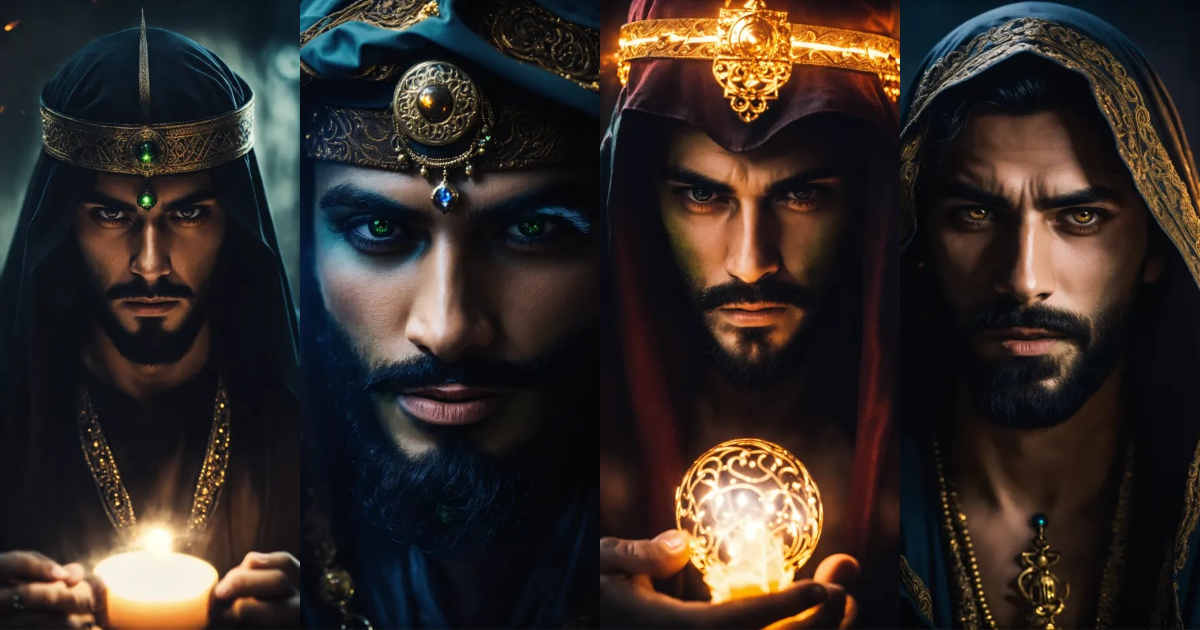 Lexica - Dark, mysterious and dramatic headshot of a handsome Arabic ...