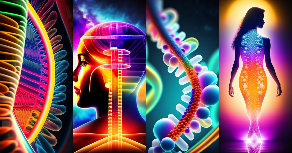 Lexica - Dna genome sequence as a human silhouette, beautiful art
