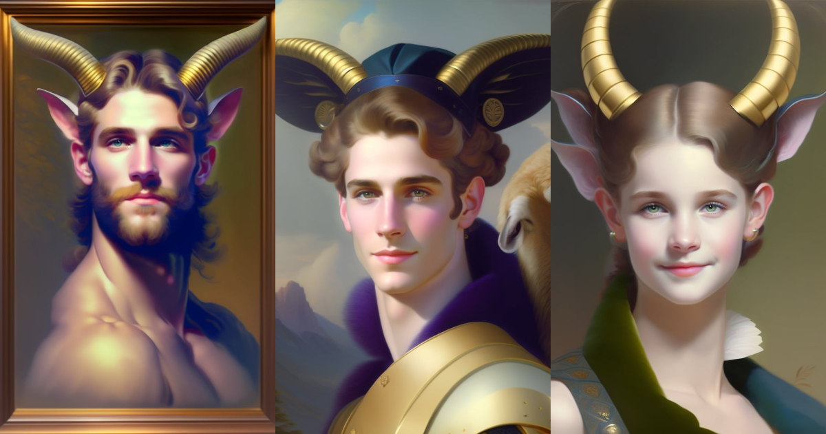 Lexica - A beautiful young mutant goat portrait en buste of Greek god ...