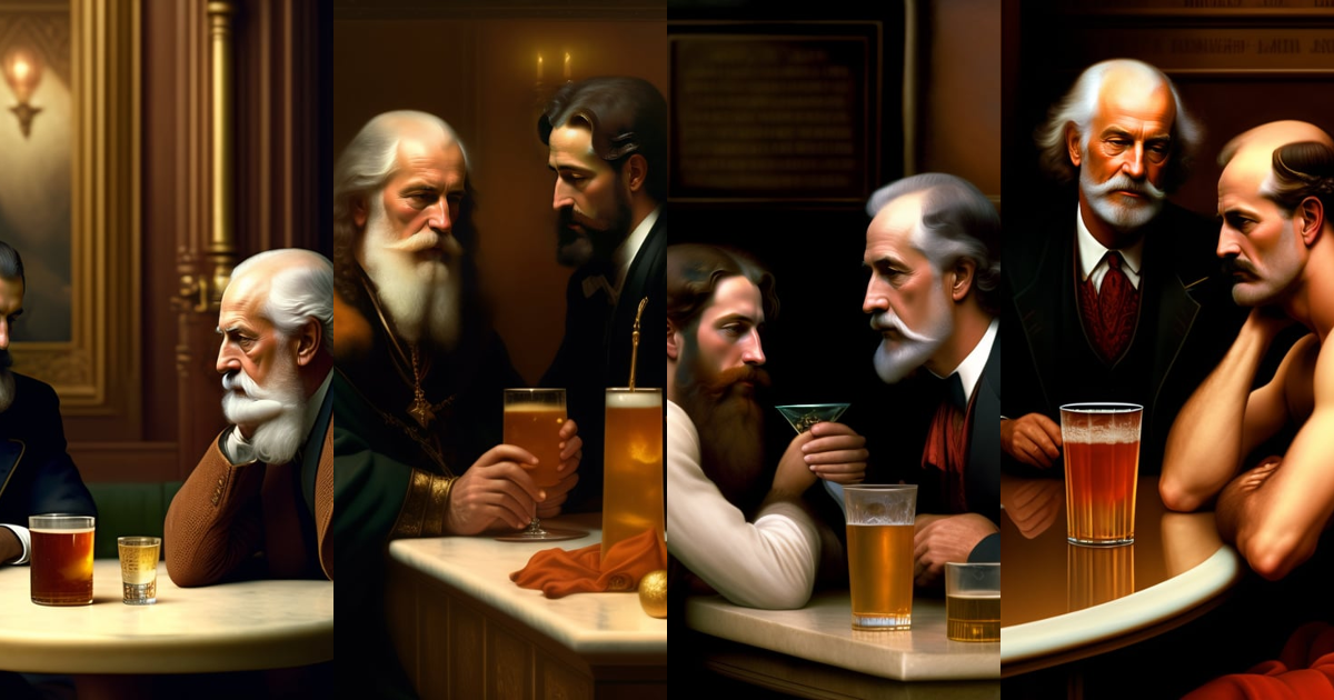 Lexica - John the baptist and freud talking in a bar