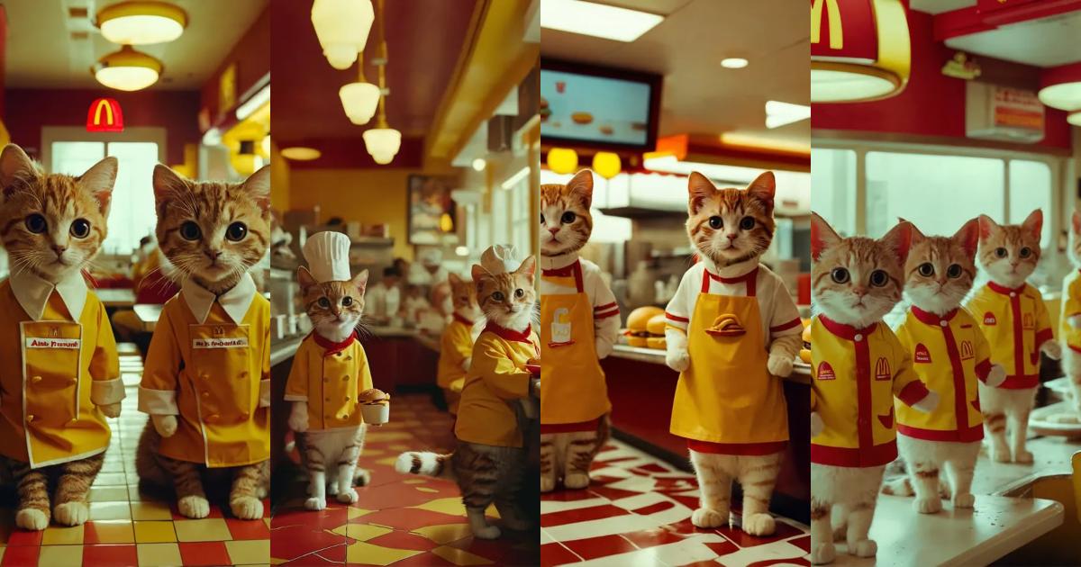 Lexica - A Mc Donalds restaurant interior shot run by anthropomorphic ...