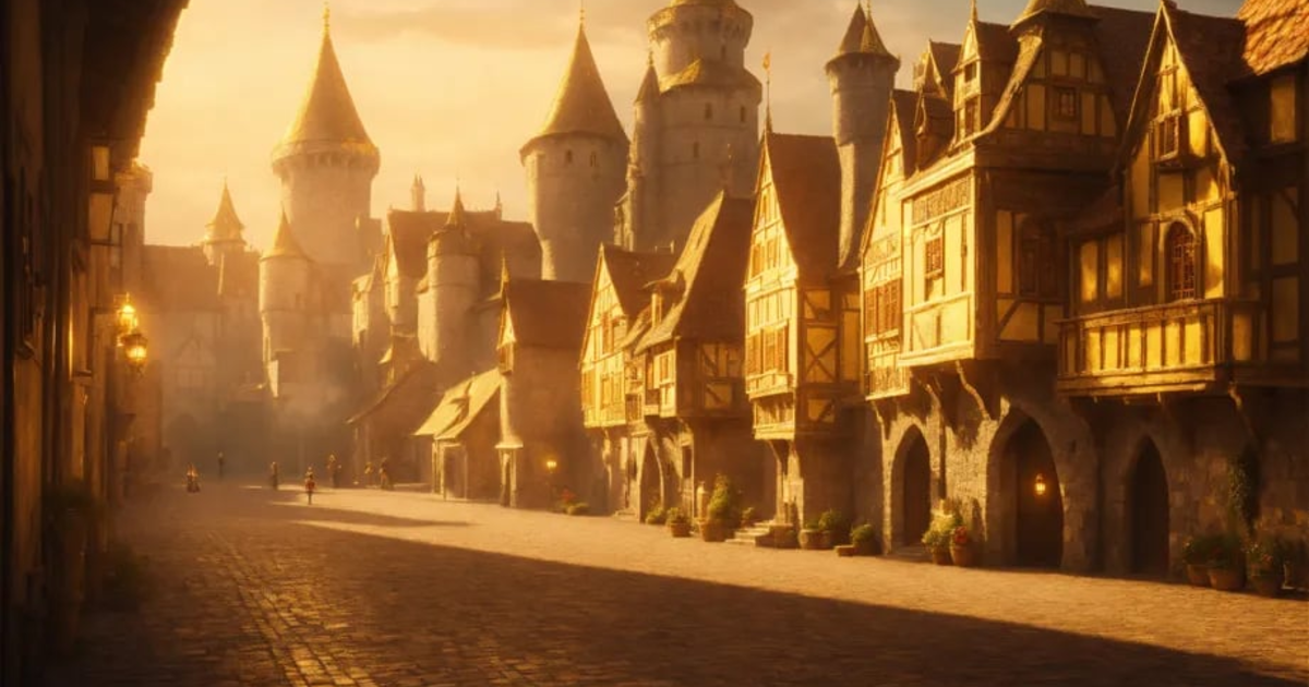 Lexica - Realistic, a medieval kingdom all shiny gold, with gold ...