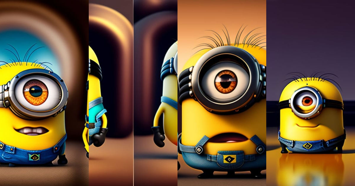 Lexica - Minion, stereogram, stereo, 3d, side by side, ((autostereogram))