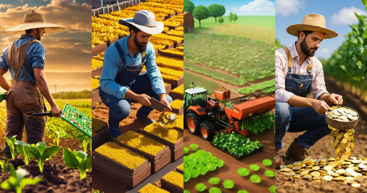 Lexica - A digital farmer farming coins X