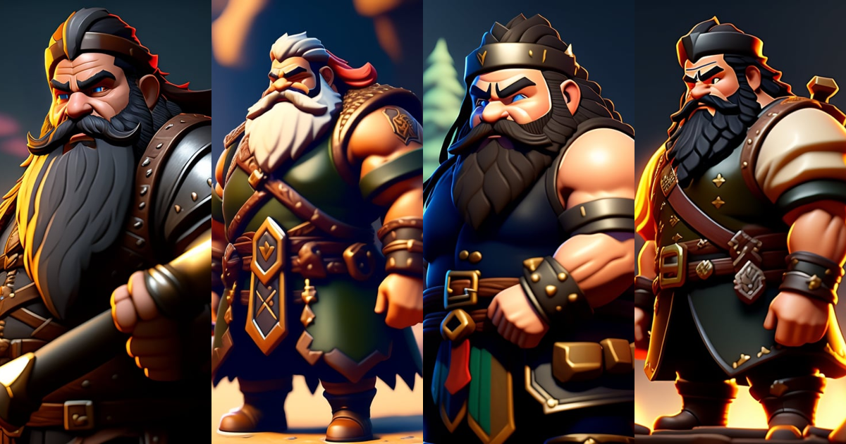 Lexica - In a style of Fortnite. A gruff and grizzled dwarf blacksmith ...