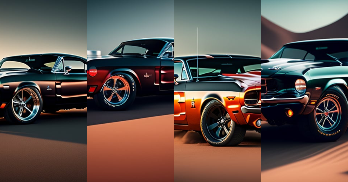 Lexica - Mechanized garrage, ford mustang, dodge charger, hummer ...