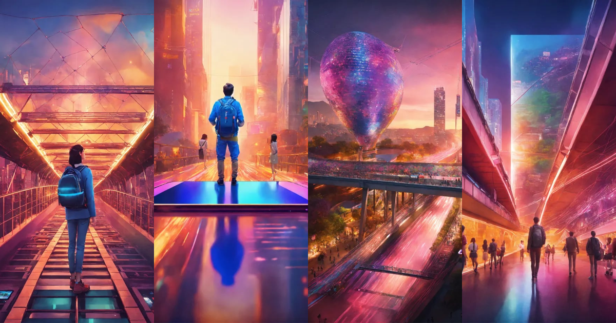 Lexica - Visualize a futuristic bridge, symbolizing connection and ...