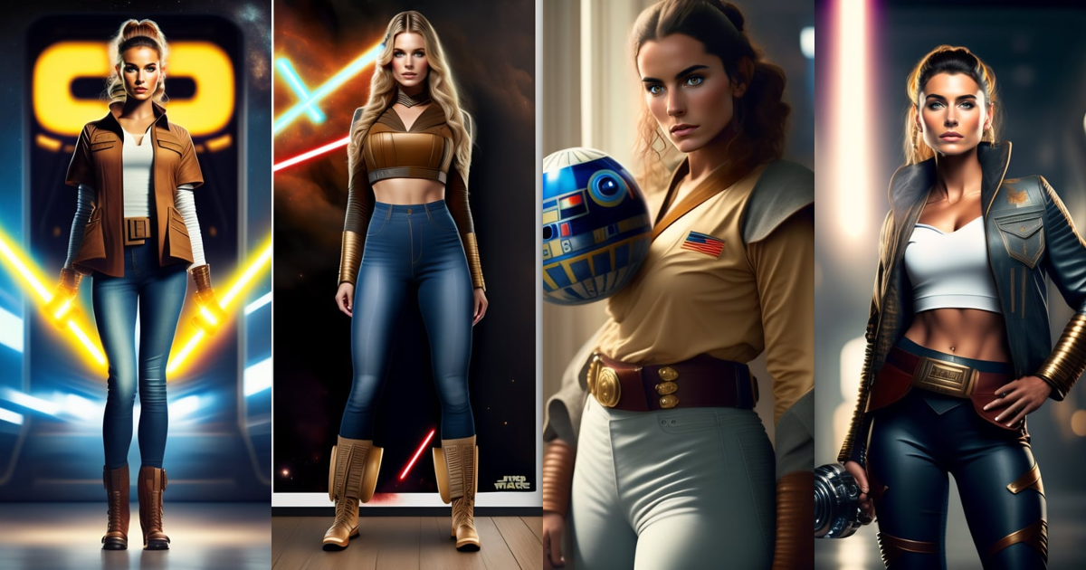 Lexica - Jedi french girl with jacked and jeans star wars