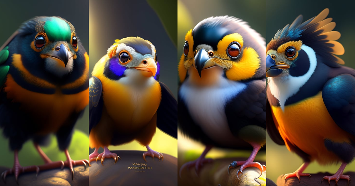 Lexica - Concept art digital painting a marmoset+mynah bird+dung beetle ...