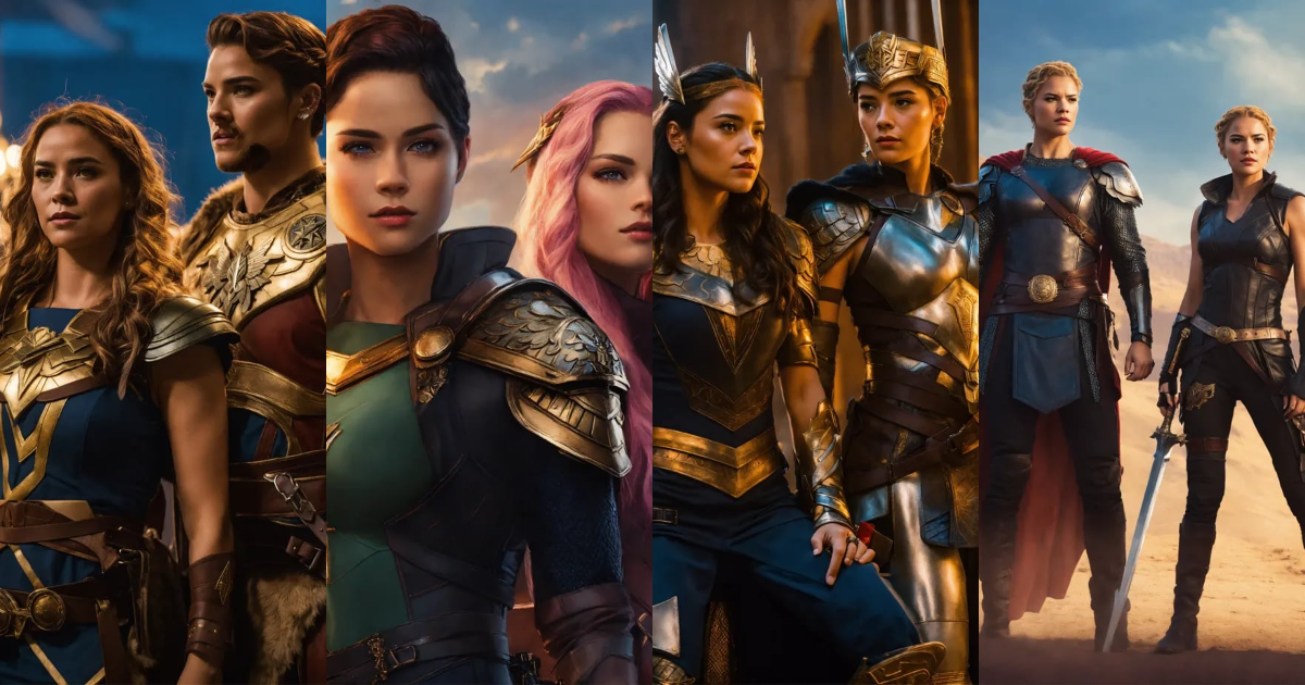 Lexica - A couple looking like Tessa Thomson's valkyrie from MCU and ...