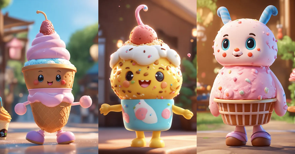Lexica - Cartoon character a cute ice cream with arms handas and legs ...