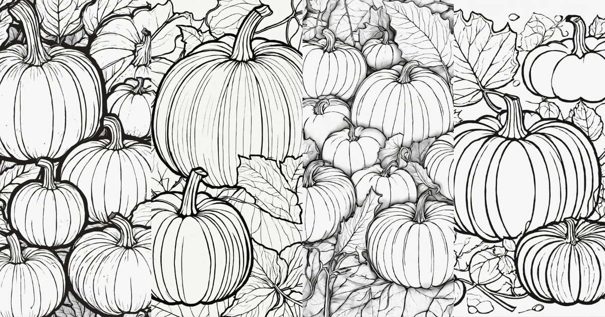 Lexica - Vibrant images of pumpkins, harvest leaves, minimalism, line ...
