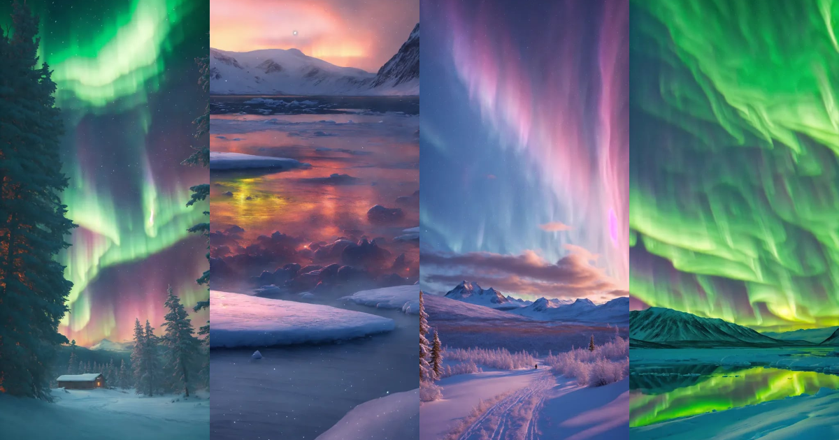 Lexica - Blizzard landscape, arctic, impression of grandeur, Aurora ...