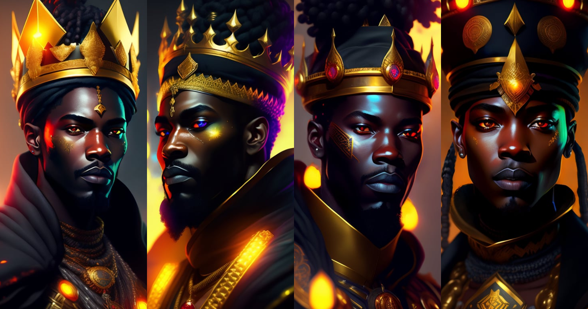 Lexica - A dark and ominous african moor with glowing eyes and a golden ...