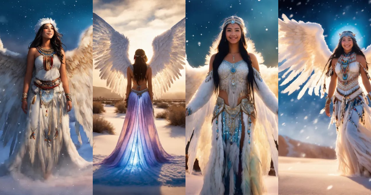 Lexica - Create a full figure portrait, with angel wings, as seen from ...