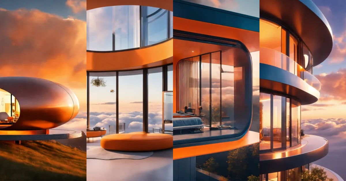 Lexica - Modern house safe inside a new tiny flying apartment, modern ...