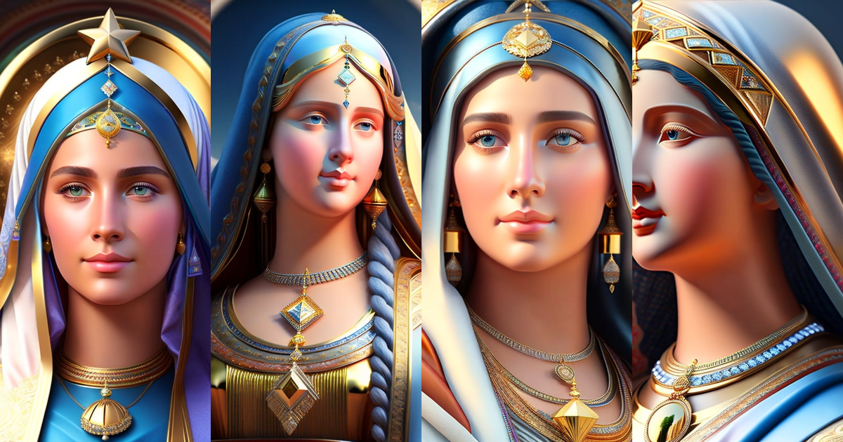 Lexica - A portrait of Holy Mary, Mother Of Jesus, wonderful valley, 3D ...