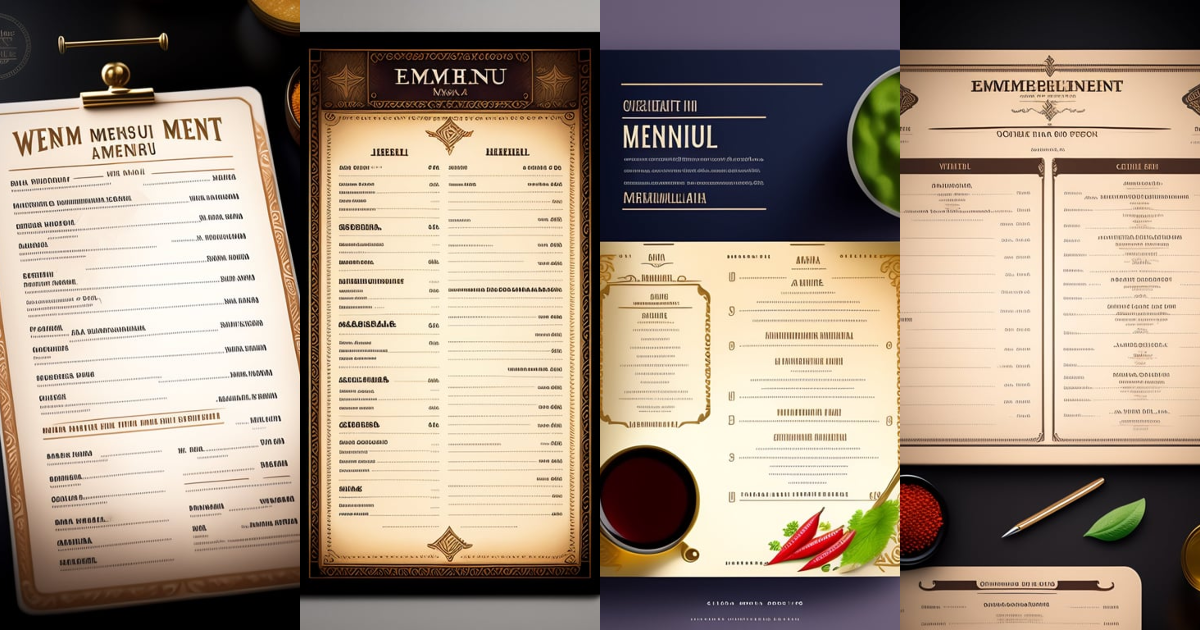 Lexica - A dnd menu on a sheet with embelishments for w webpage