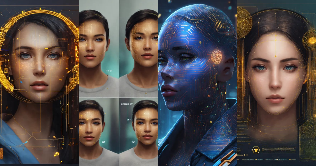 Lexica - Trending on artstation, digital art, facial recognition or fingerprint icons scanning