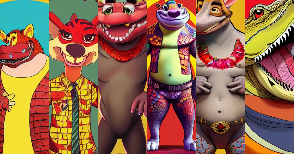 Lexica - In the style of artgerm, loish, anthropomorphic alligator, red ...
