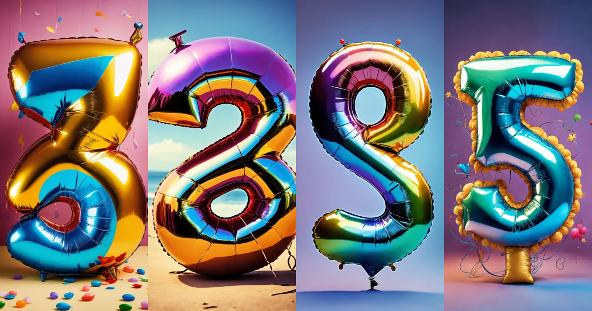 Lexica - Balloon in shape of the number 5 , cartoon style, well shaded ...